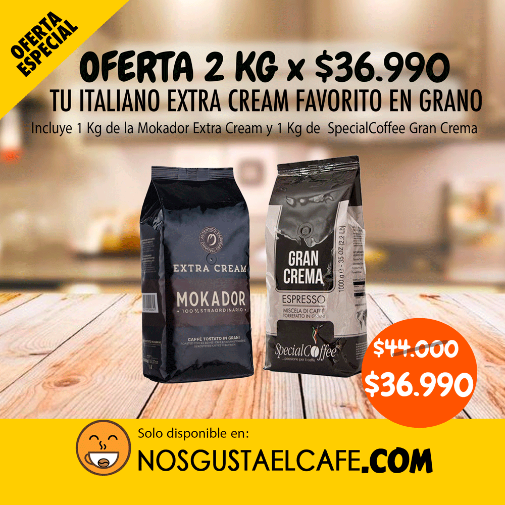 Oferta 2 Kilos de café en grano Extra Crema: Mokador Extra Crema y ...